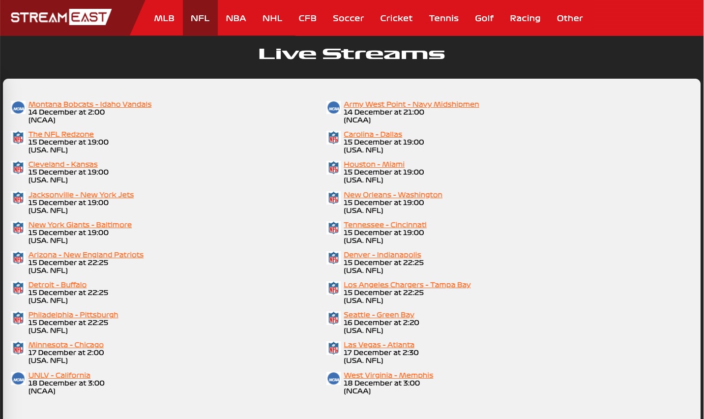 SportRar - Official Streams NBA, NFL, NFL, MMA, BOXING